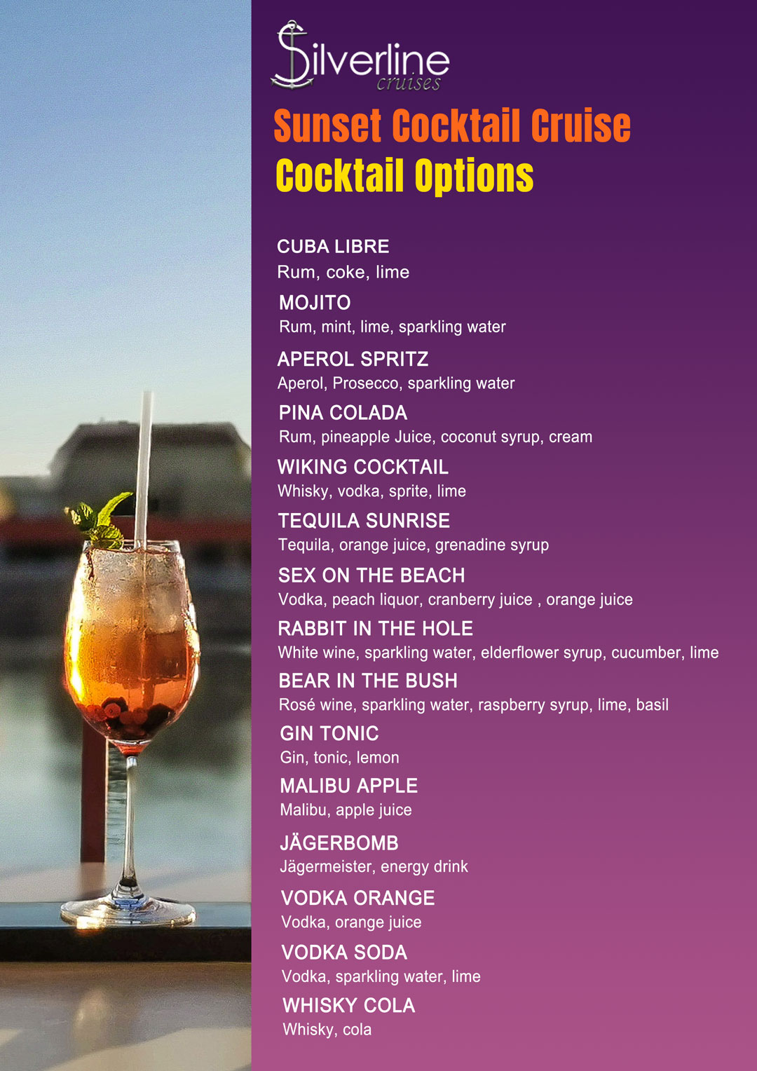 Sunset Cocktail Cruise - Silverline Cruises